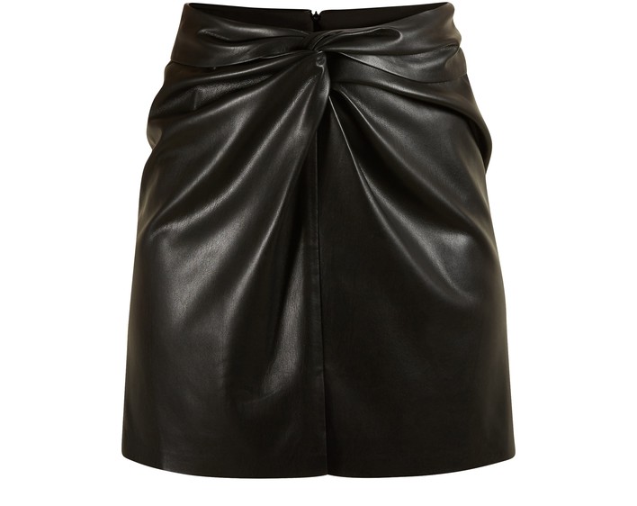 Black Leather Midi Skirt - Glamour Boutique